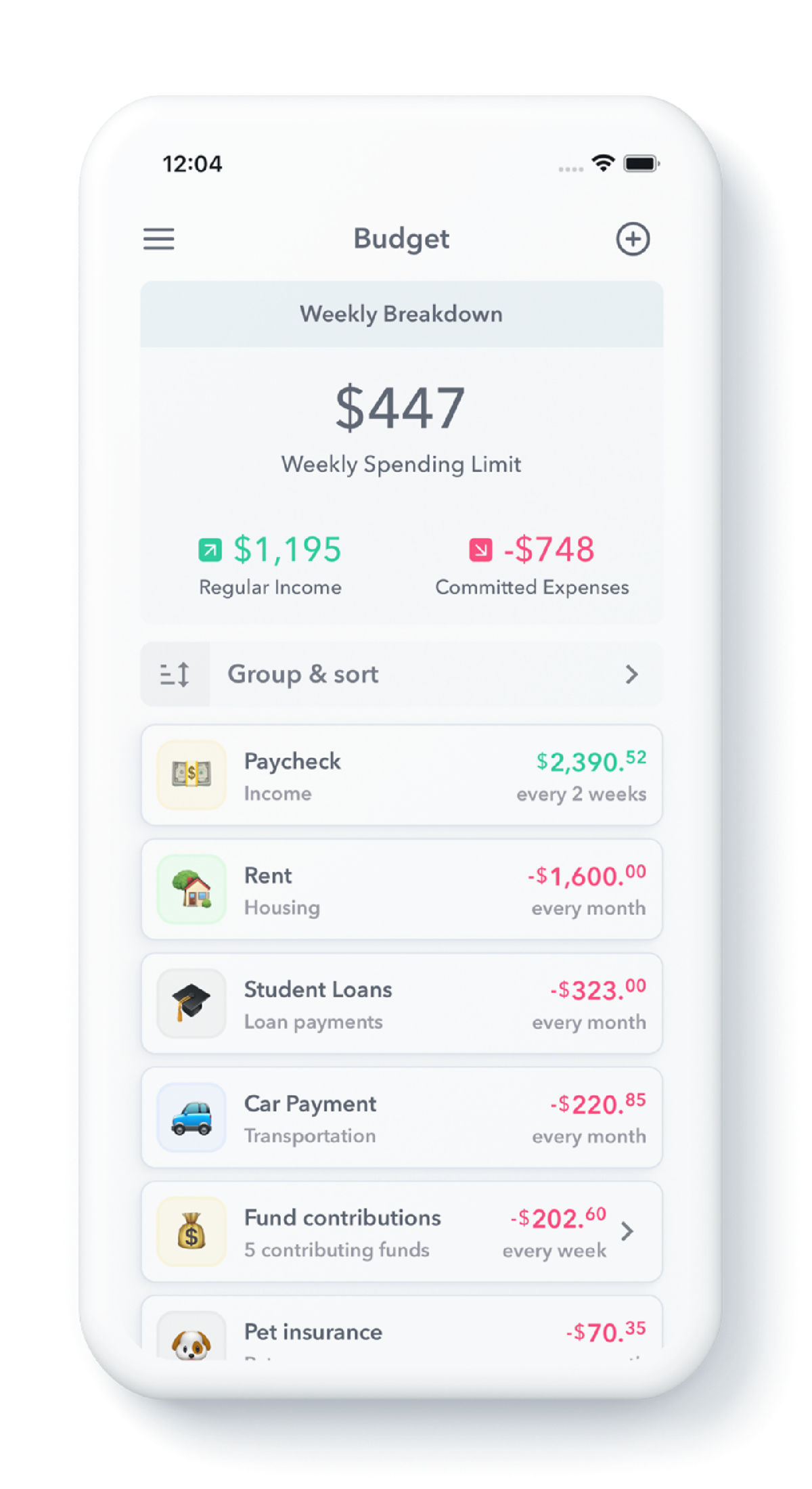 Weekly Spending Limit - Weekly | A Better Budget App