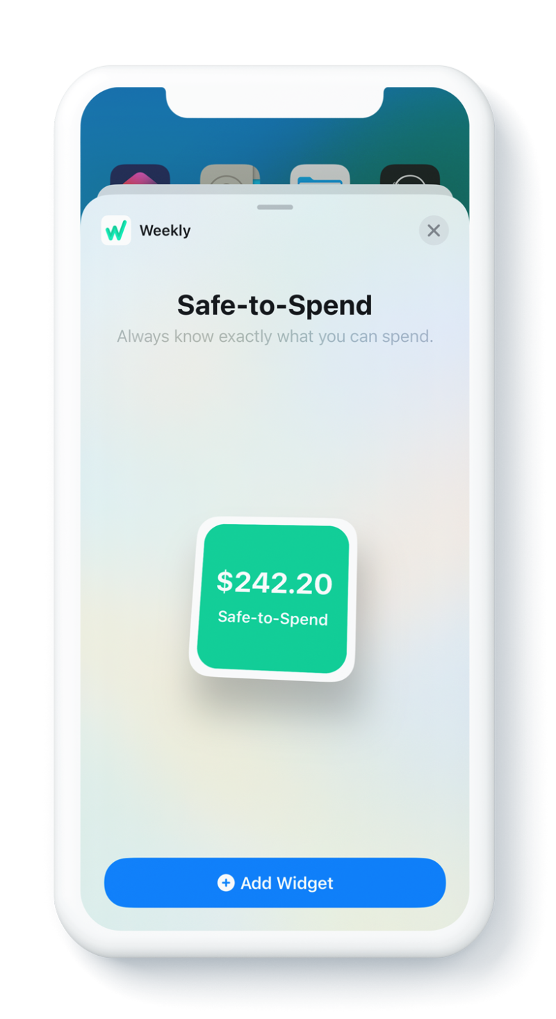 Safe-to-Spend Widget - Weekly | A Budget Planner and Spending Tracker
