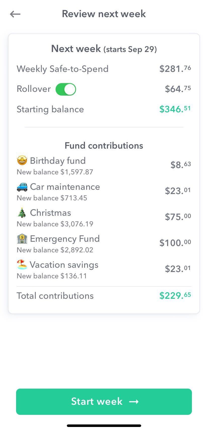 How does rollover work? - Weekly | A Budget Planner and Spending Tracker