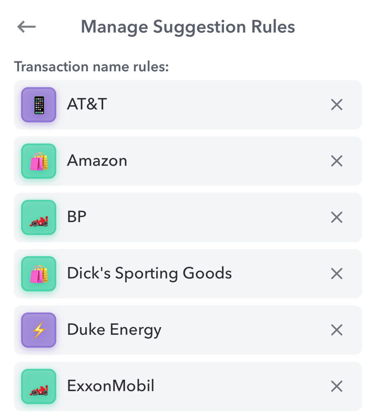 Managing Suggestion Rules - Weekly | A Better Budget App