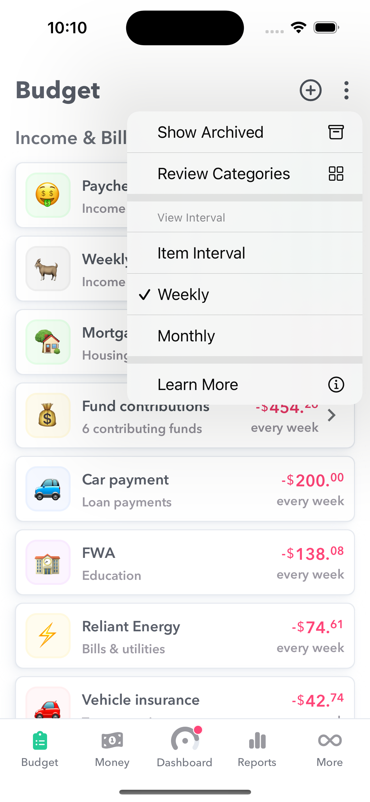 How is my weekly spending limit calculated? - Weekly | A Budget Planner ...